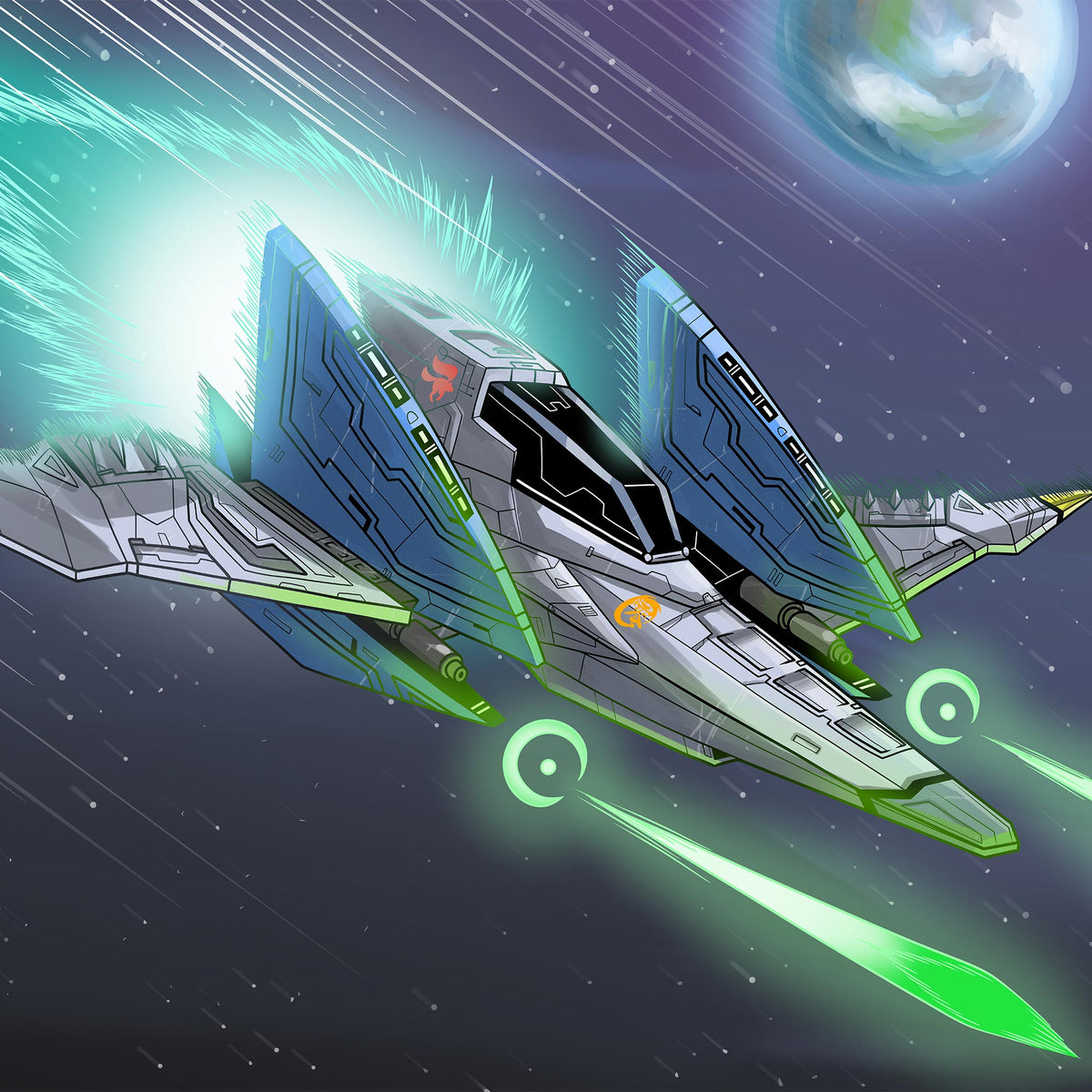 Star Fox Zero Arwing Spaceship Space Fighter Print by James Art Ville