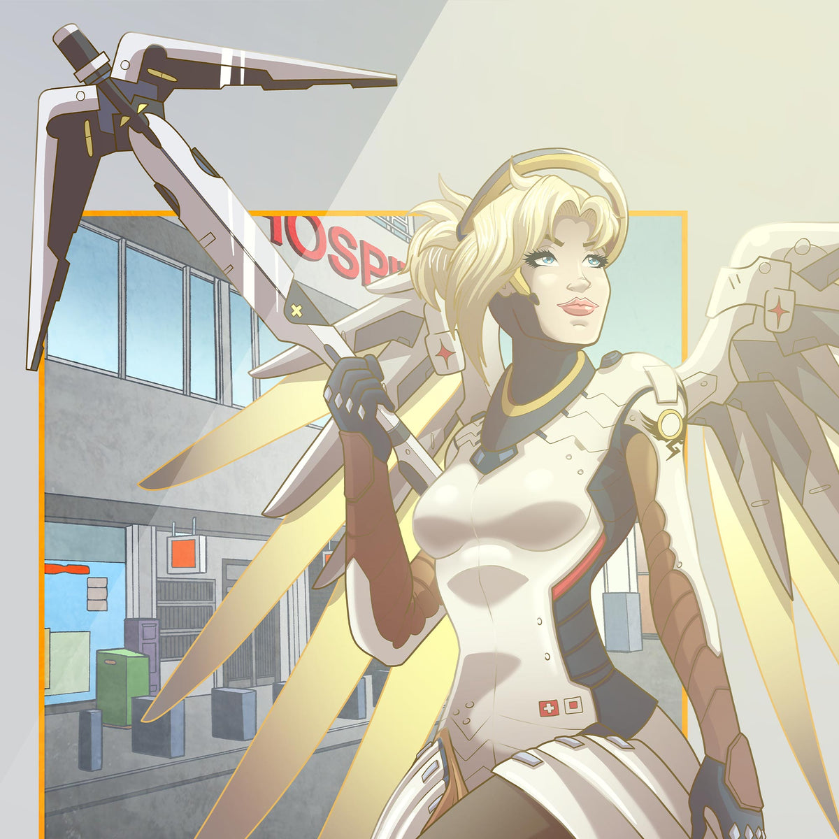 Mercy from Overwatch Poster Print Illustrated by James Art Ville