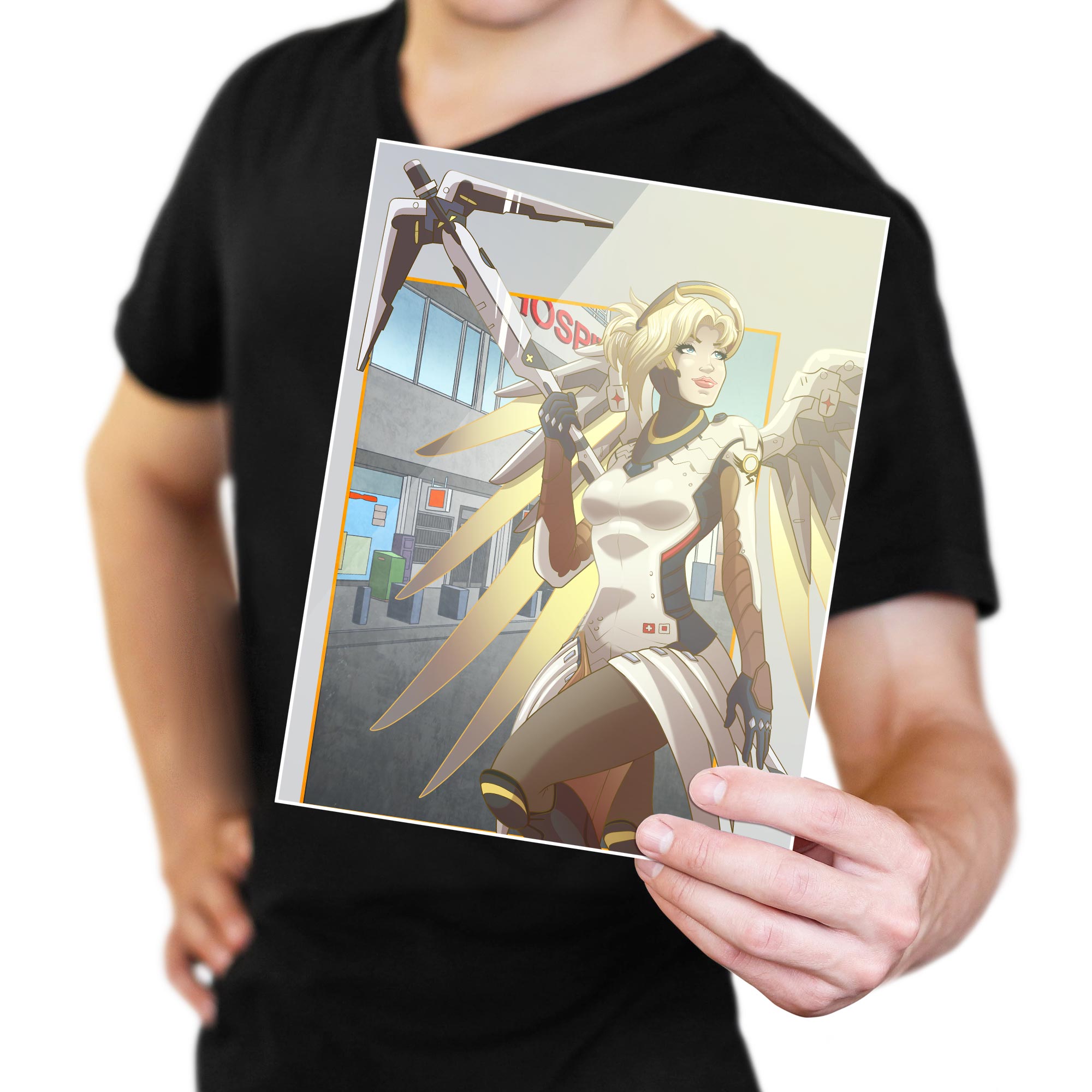 Mercy from Overwatch Poster Print Illustrated by James Art Ville
