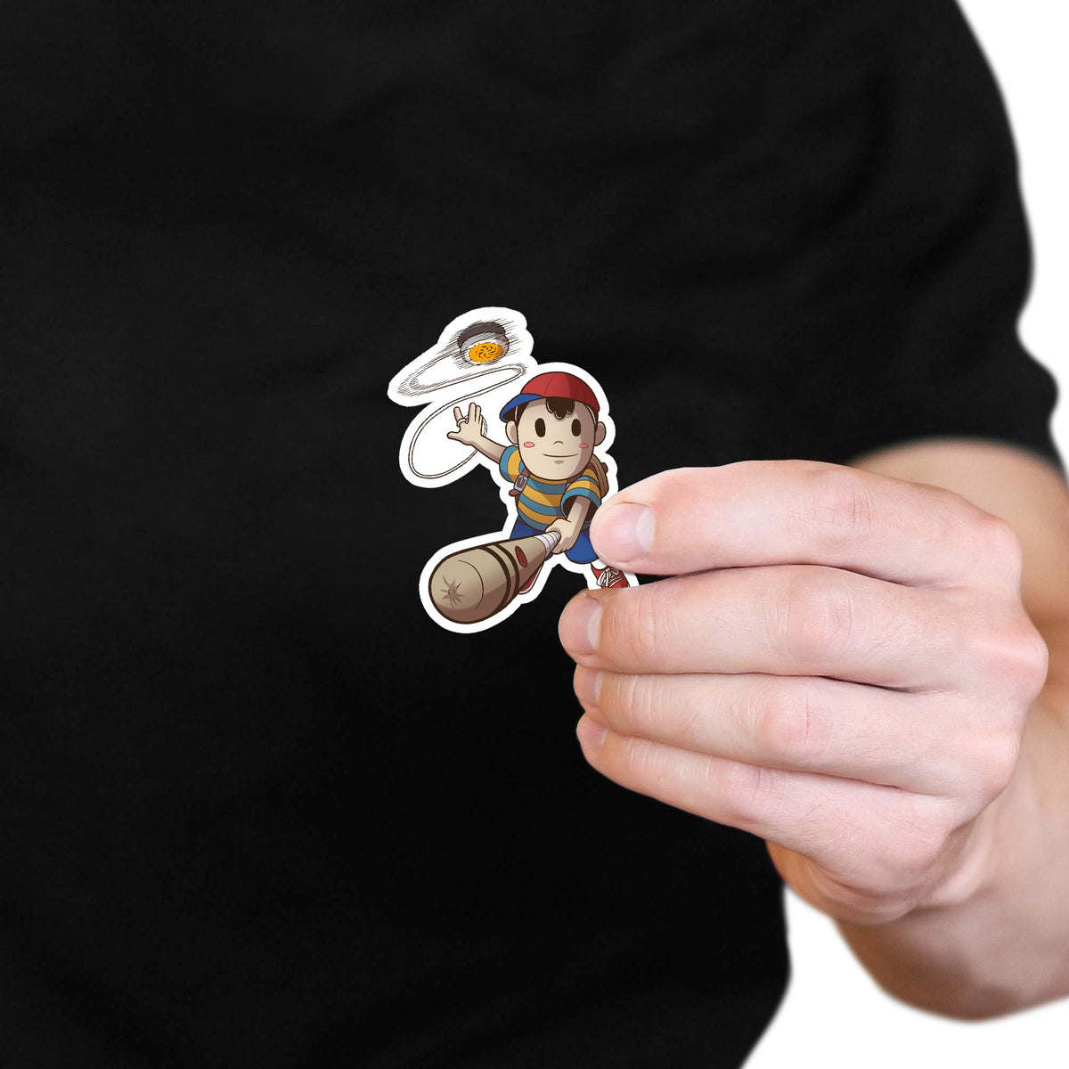 Ness from SNES Earthbound Vinyl Sticker by James Art Ville