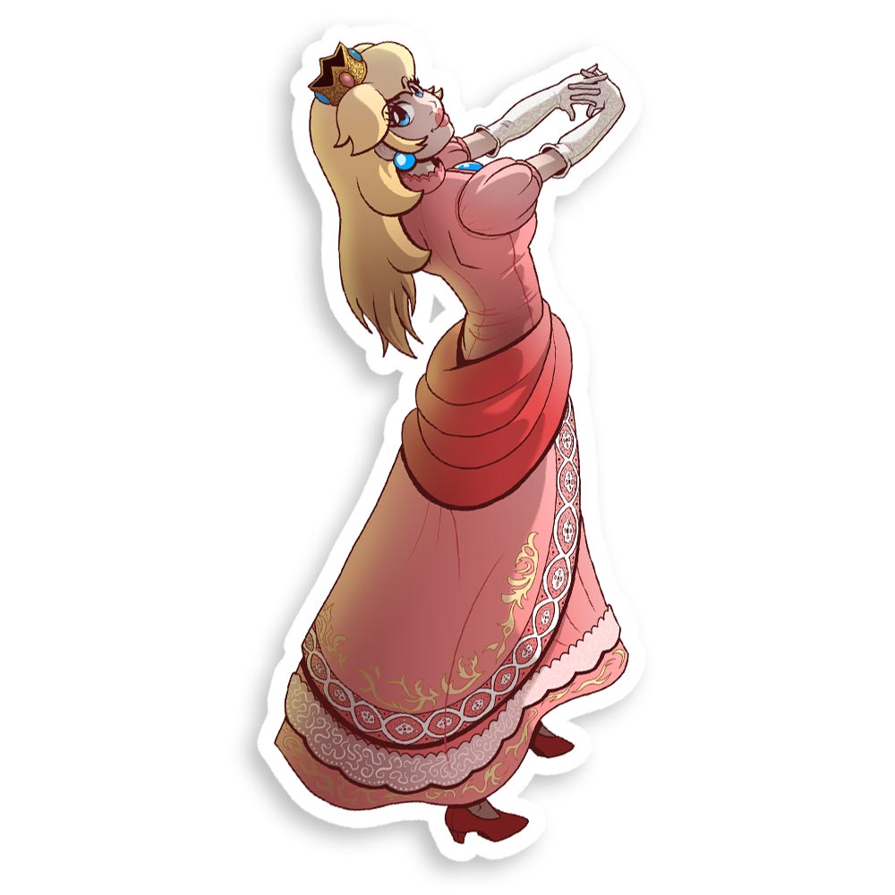 Princess Peach Mushroom Kingdom Super Mario 3" Glossy Vinyl Sticker ...