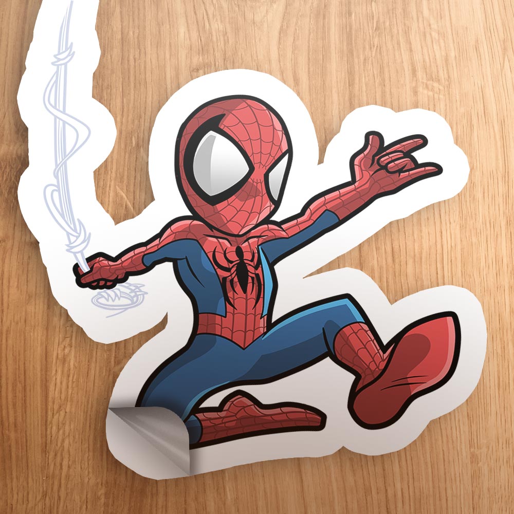 Spider-Man 3" Die-Cut Glossy Paper Sticker by James Art Ville