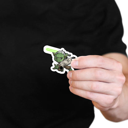 Jedi Master Yoda 3" Die-Cut Glossy Vinyl Sticker by James Art Ville
