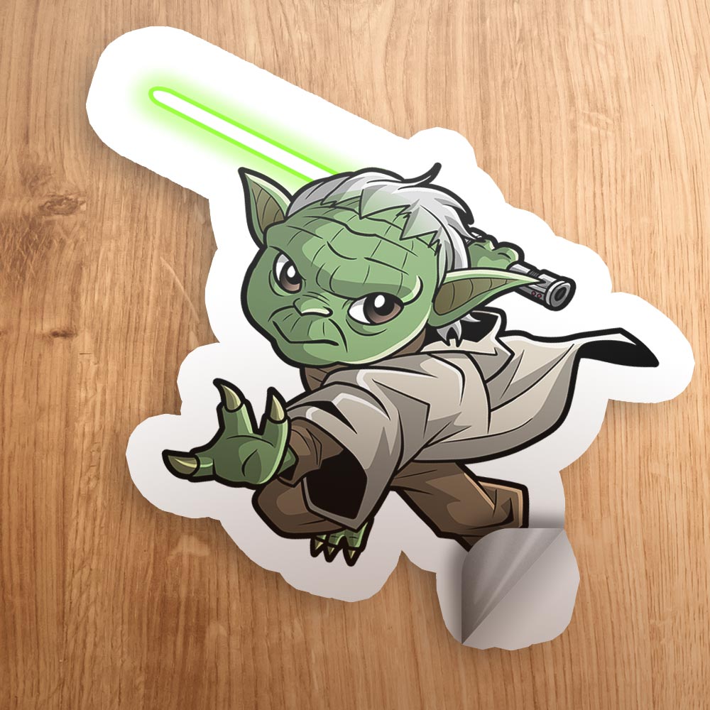 Jedi Master Yoda 3" Die-Cut Glossy Vinyl Sticker by James Art Ville